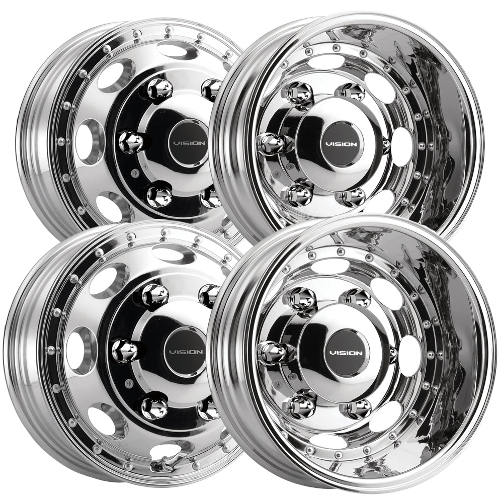 (Set of 4) 16" Inch Vision 181Z Hauler Dually 6x205 Polished Wheels Ri ...